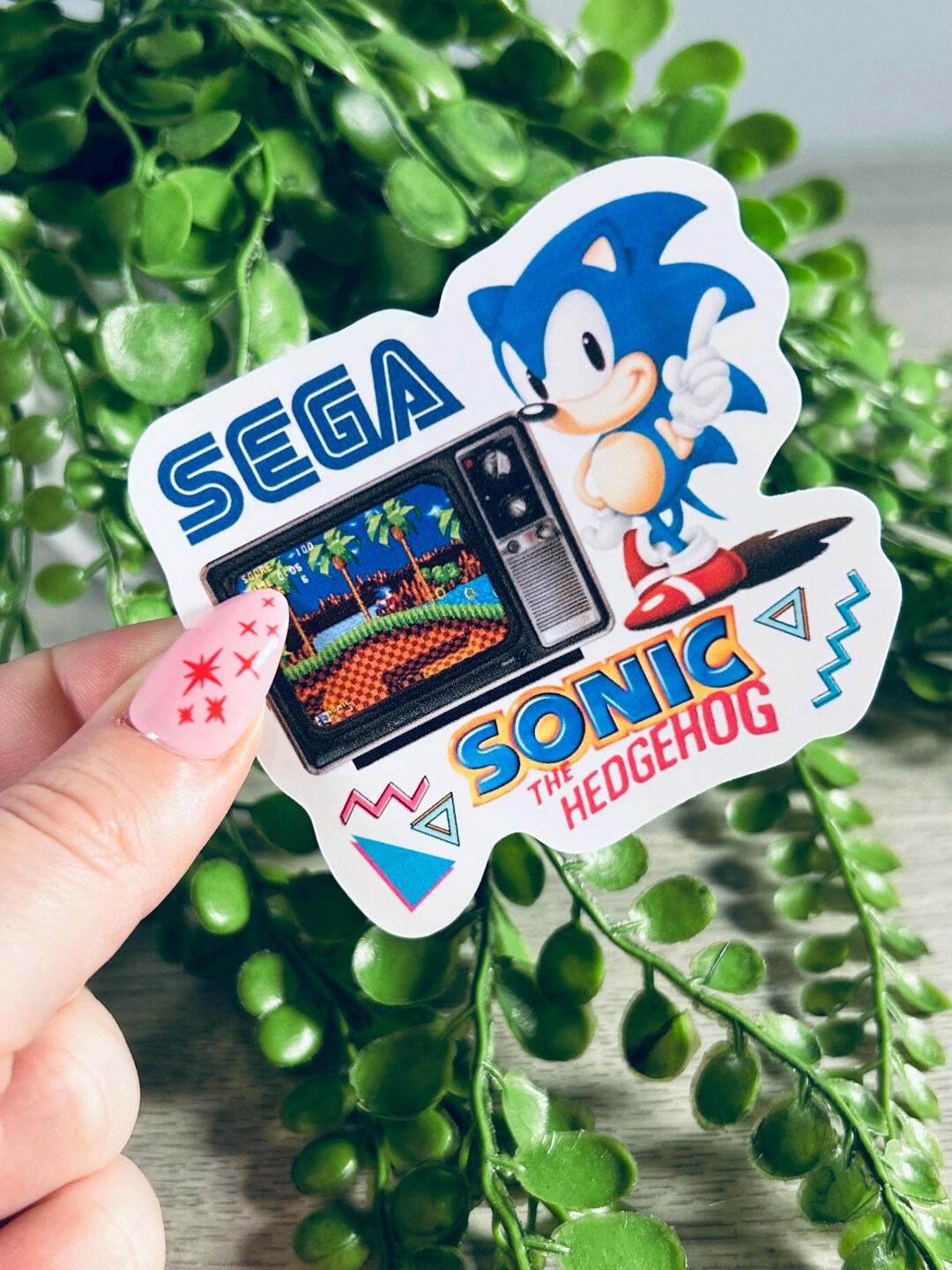80s Sonic the Hedgehog Inspired Die-cut Glossy Sticker Retro Gaming - Etsy
