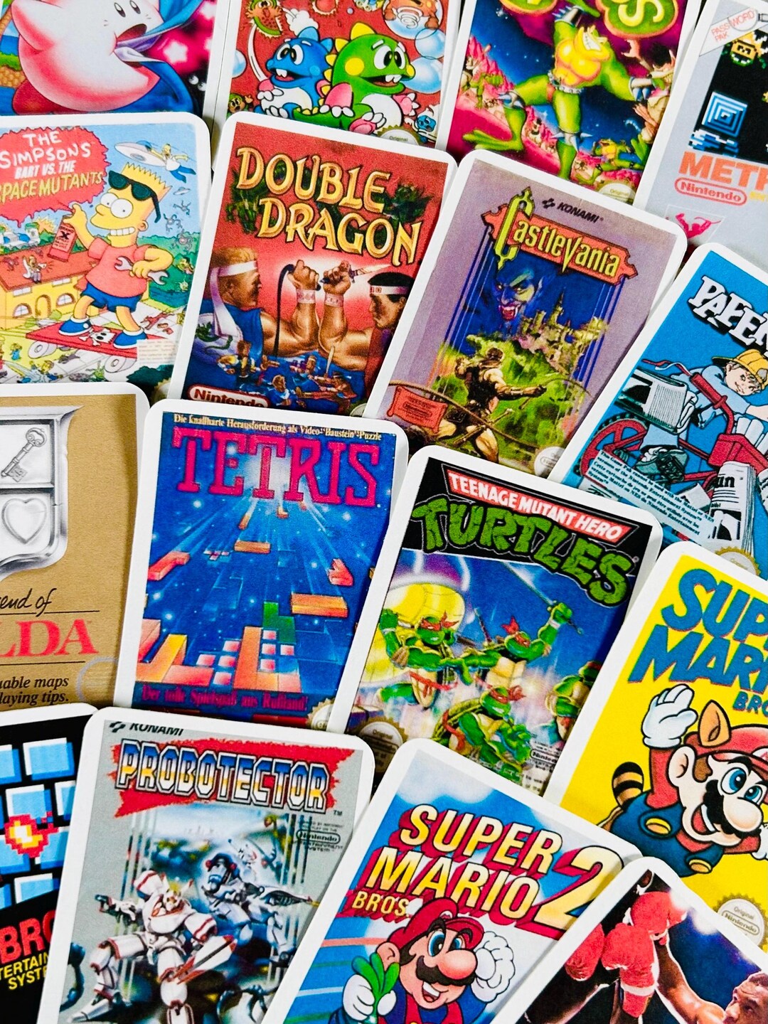18 NES PAL Nintendo Retro Inspired Die-cut Stickers Glossy Game Box Art ...