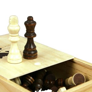Chess Pieces With Sliding Storage Box Wooden - Etsy