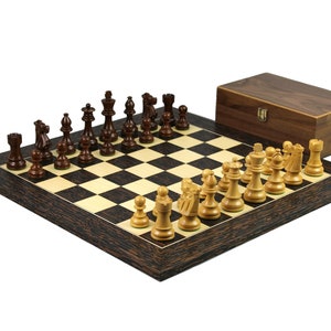 Wooden Chess Set Tiger Ebony Board With Sheesham Weighted - Etsy
