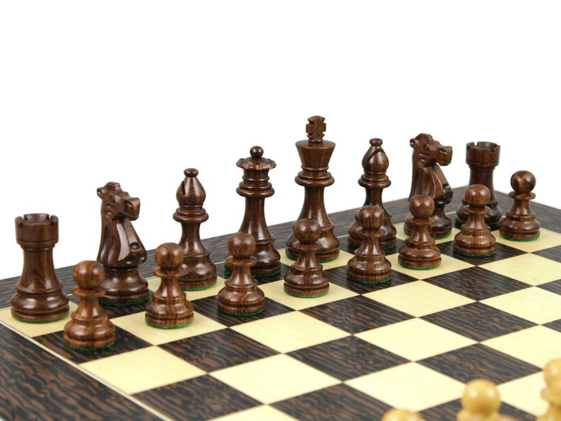 Wooden Chess Set Tiger Ebony Board With Sheesham Weighted - Etsy