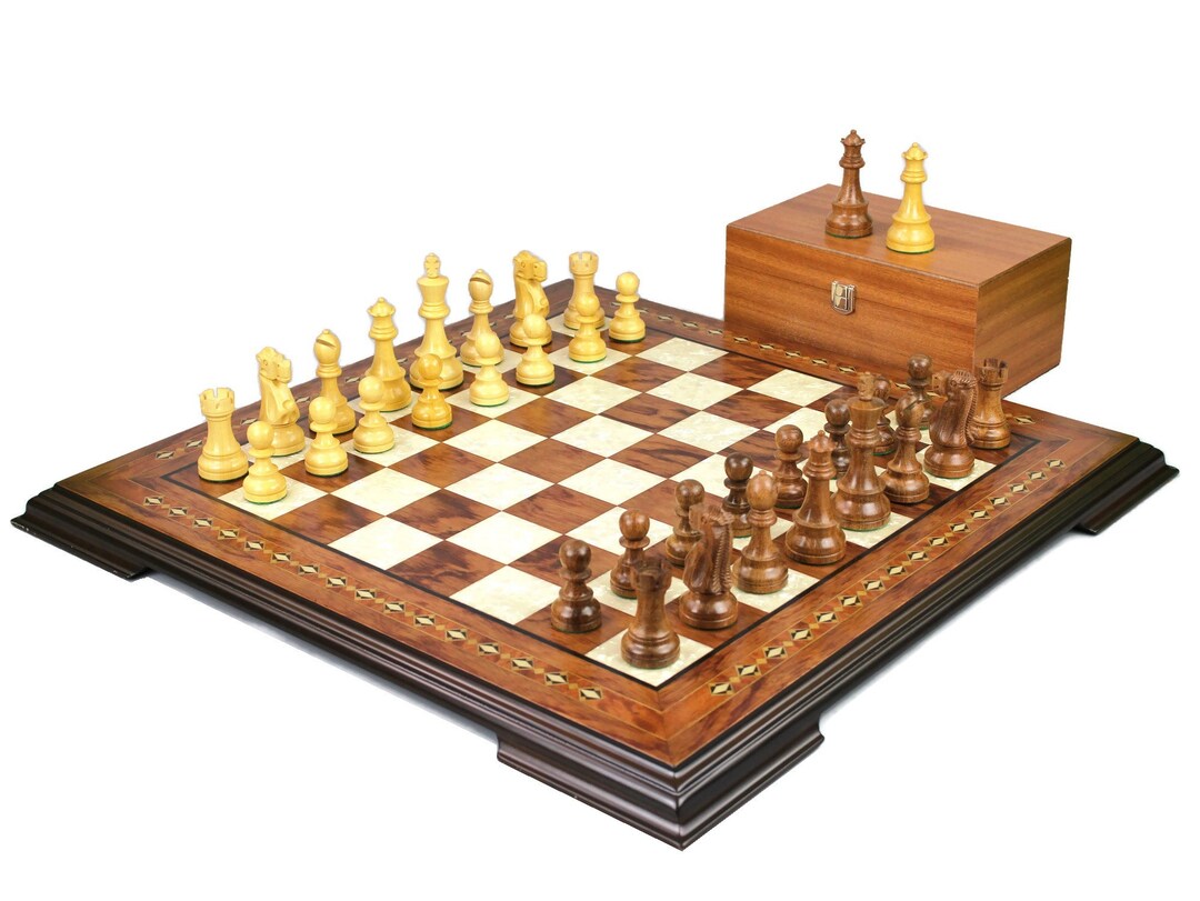 Wooden Helena Chess Set Rosewood 20 Weighted Sheesham - Etsy