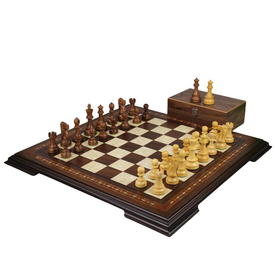 Helena Chess Set Walnut 20 Sheesham Reykjavik Staunton Pieces 3.75 - Etsy