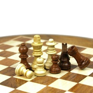 Solid Wood Sheesham Round Chess Set 14 Inch - Etsy