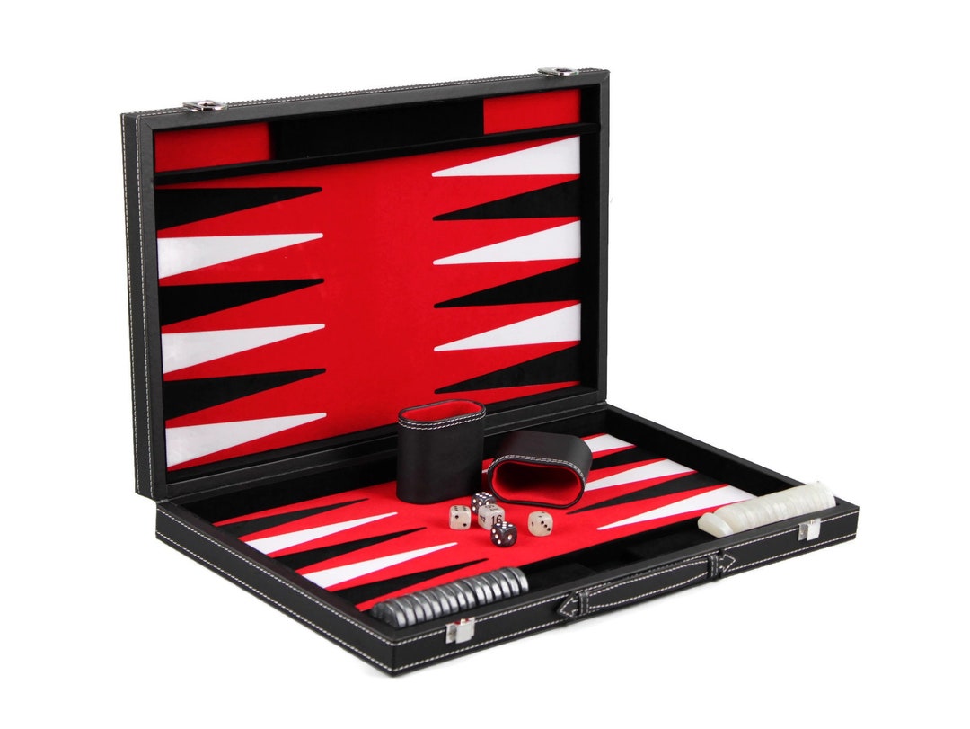Leatherette Backgammon Set Travel Game Set Briefcase Board - Etsy