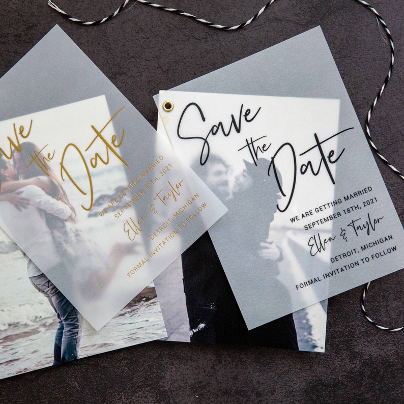 Double Layer Photo Vellum Invites Custom Vellum Invitations - Etsy