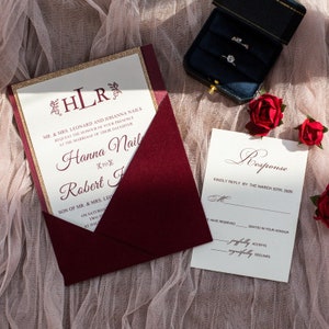 Velvet Wrap Invitation Suite Easy Pocket Invitations Velvet - Etsy