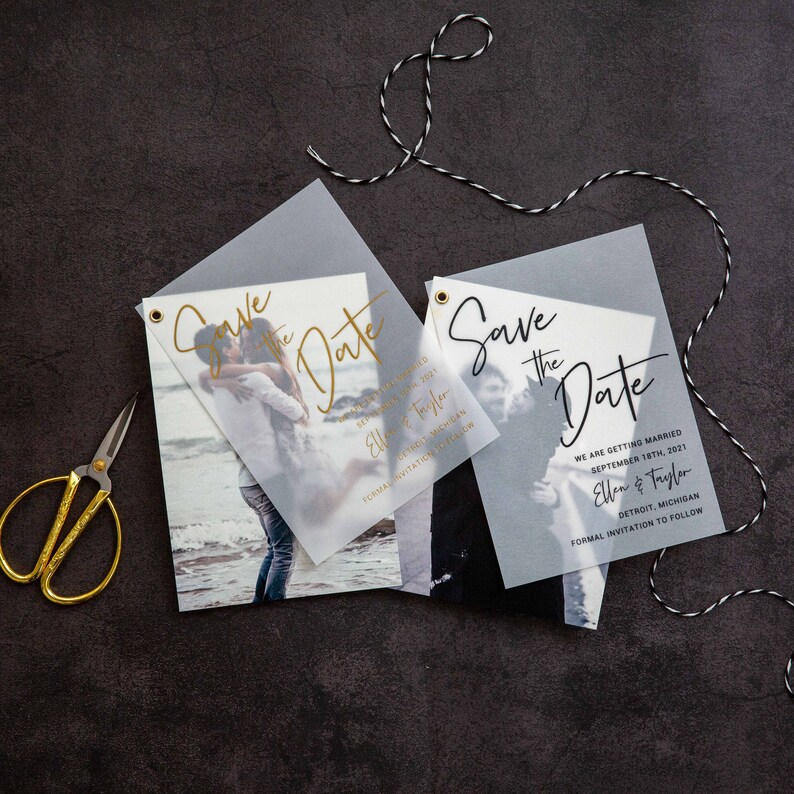 Double Layer Photo Vellum Invites Custom Vellum Invitations - Etsy