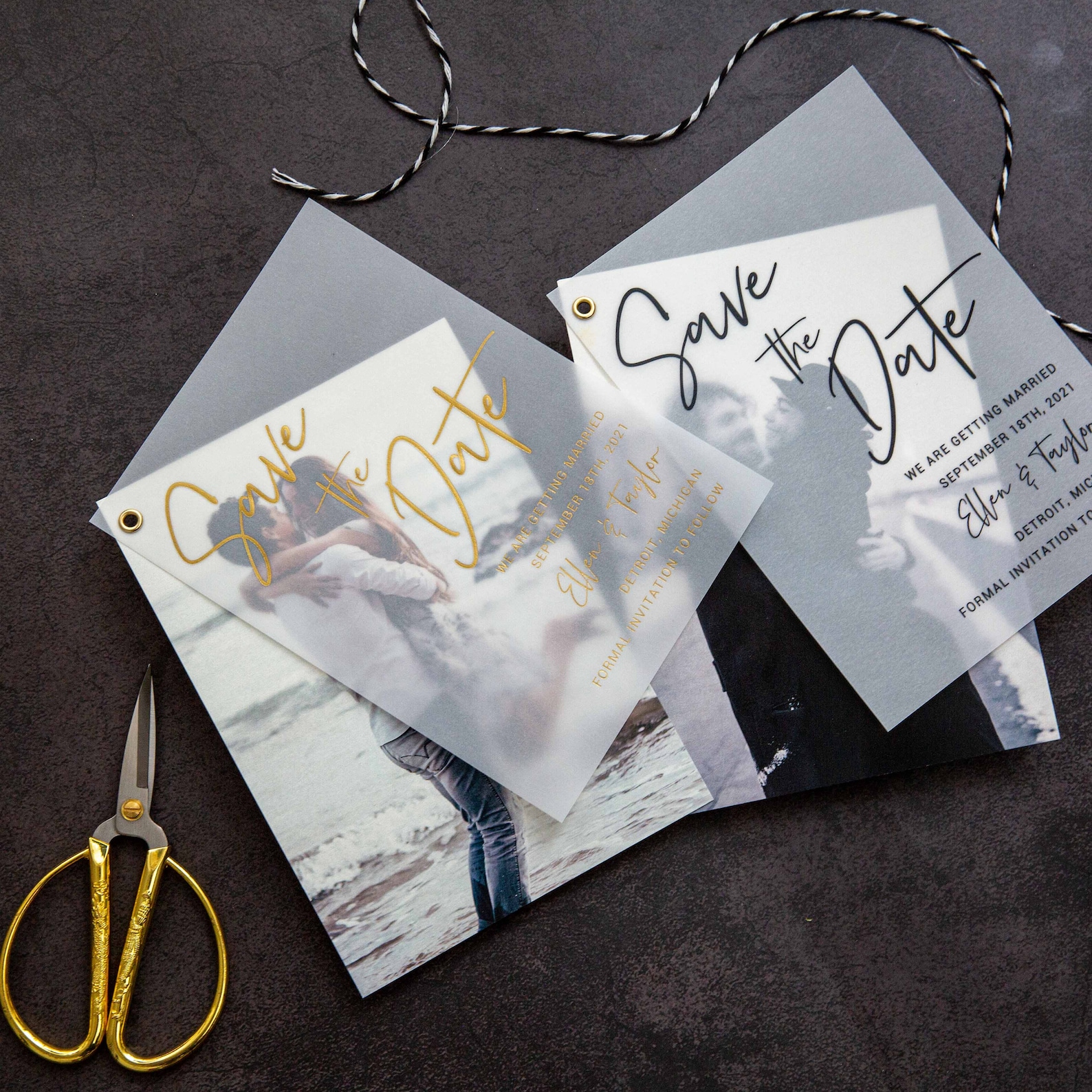 Double Layer Photo Vellum Invites Custom Vellum Invitations | Etsy