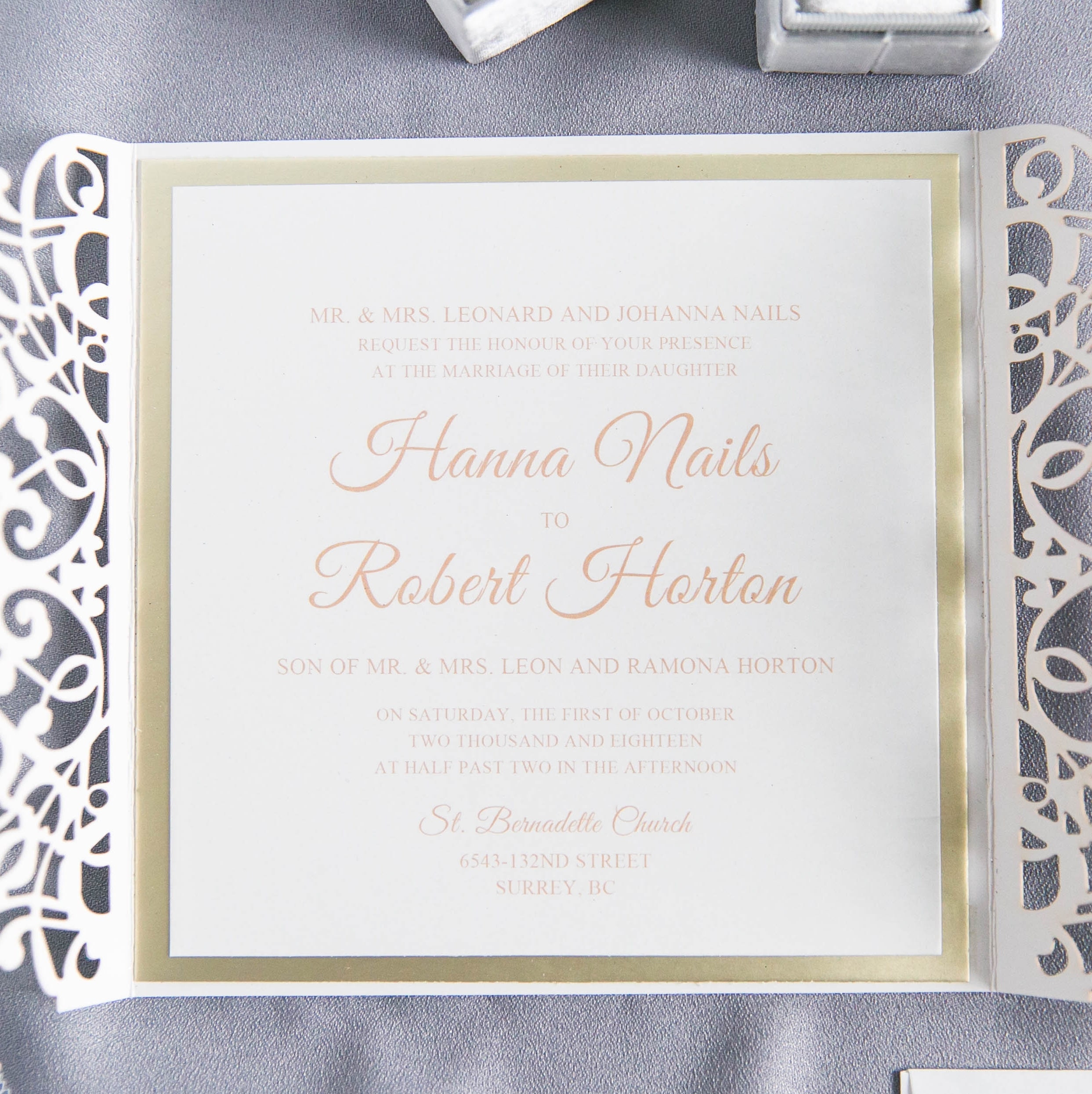 DIY Glitter Silver & Gold Laser Cut Invitation Set, Ready to Go ...