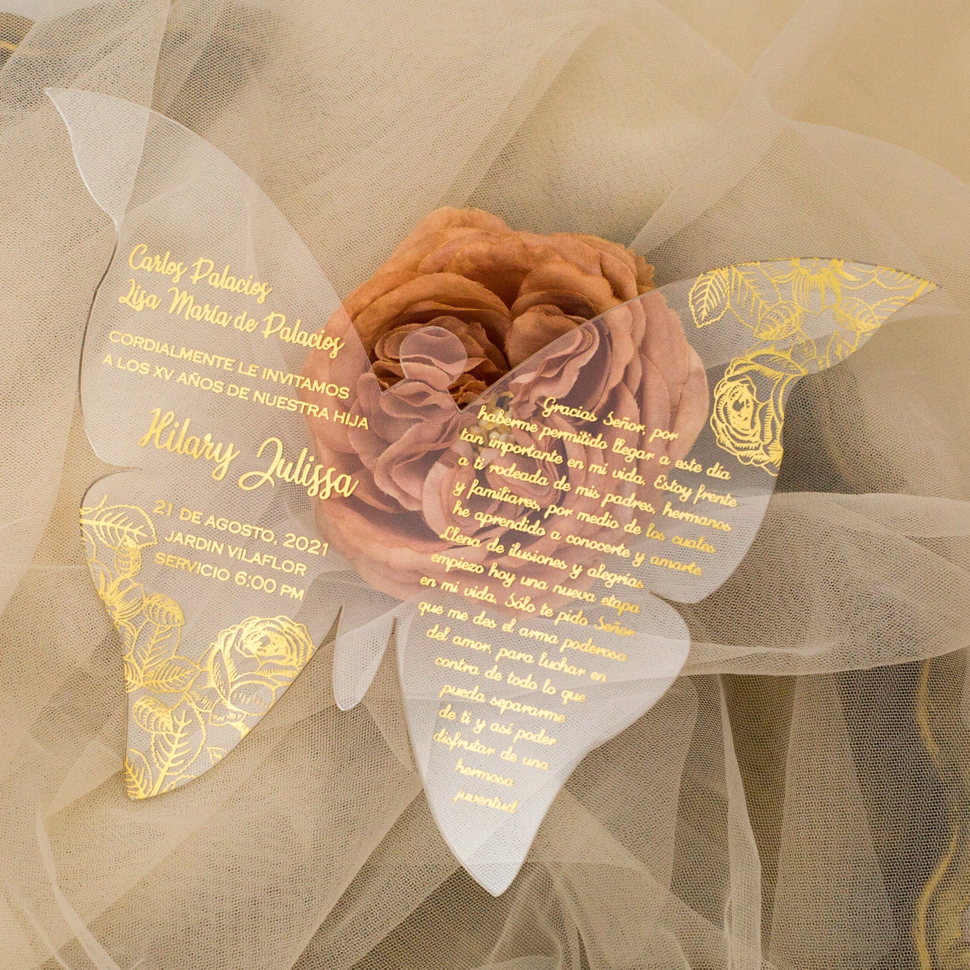 Butterfly Acrylic Invitations for Quineaneras, Acrylic Invitations With ...