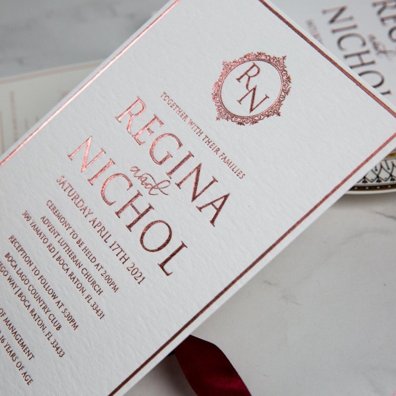 Cotton Paper Full Foil Invitations 600gsm Cotton Invitations - Etsy