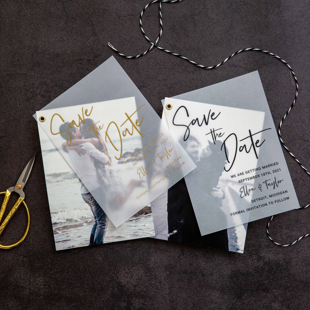 Double Layer Photo Vellum Invites Custom Vellum Invitations - Etsy