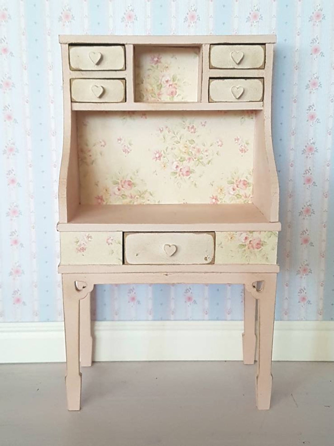 Dollhouse Furniture, Dollshouse Furniture, Miniature Shabby Chic Desk ...