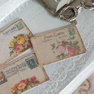 Miniature Postcards, Distressed Paper, Vintage Postcards, Dollhouse ...