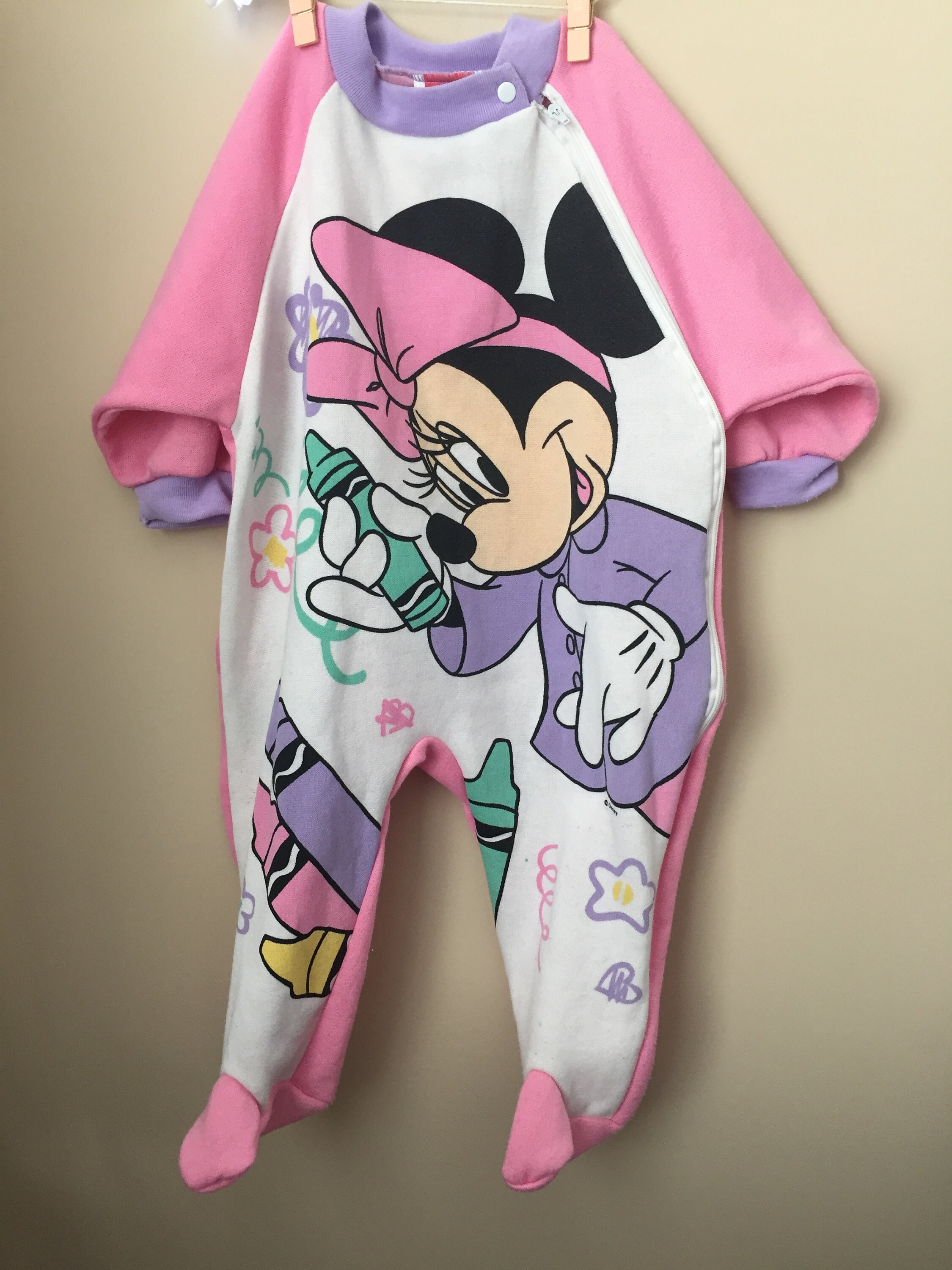 Vintage Minnie Mouse Onesie Sleeper Footie Pajamas - Etsy
