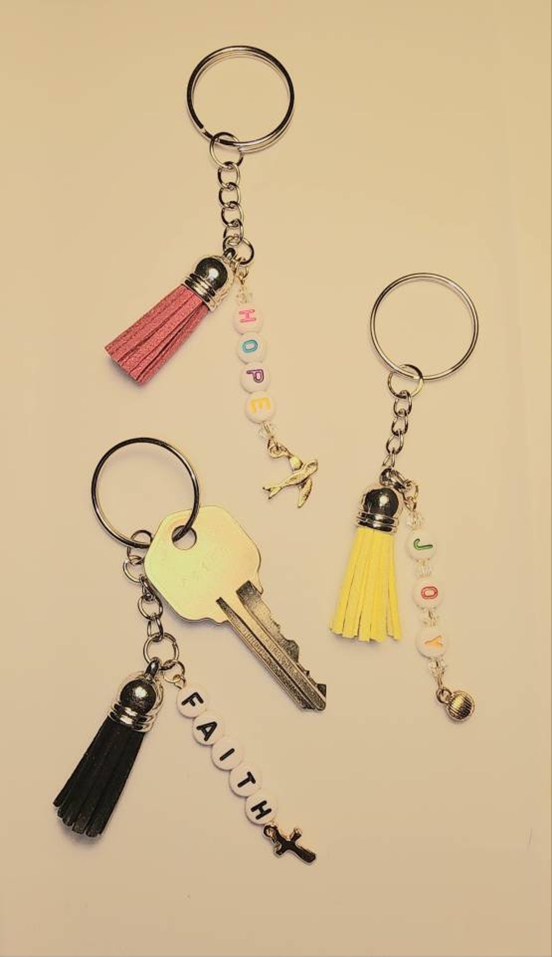 Faith Hope Joy Keychains - Etsy