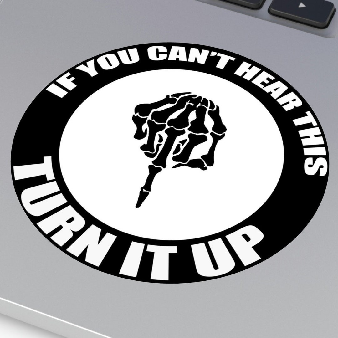 Turn It up Funny Mature Middle Finger Round Vinyl Stickers - Etsy