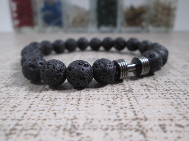 Lava Stone Dumbbell Barbell Bodybuilder Gift Bracelet, Fitness ...