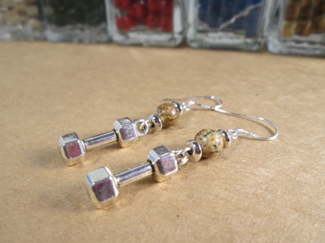 Dumbbell Barbell Earrings, Bodybuilder Gift, Bodybuilding Jewelry ...