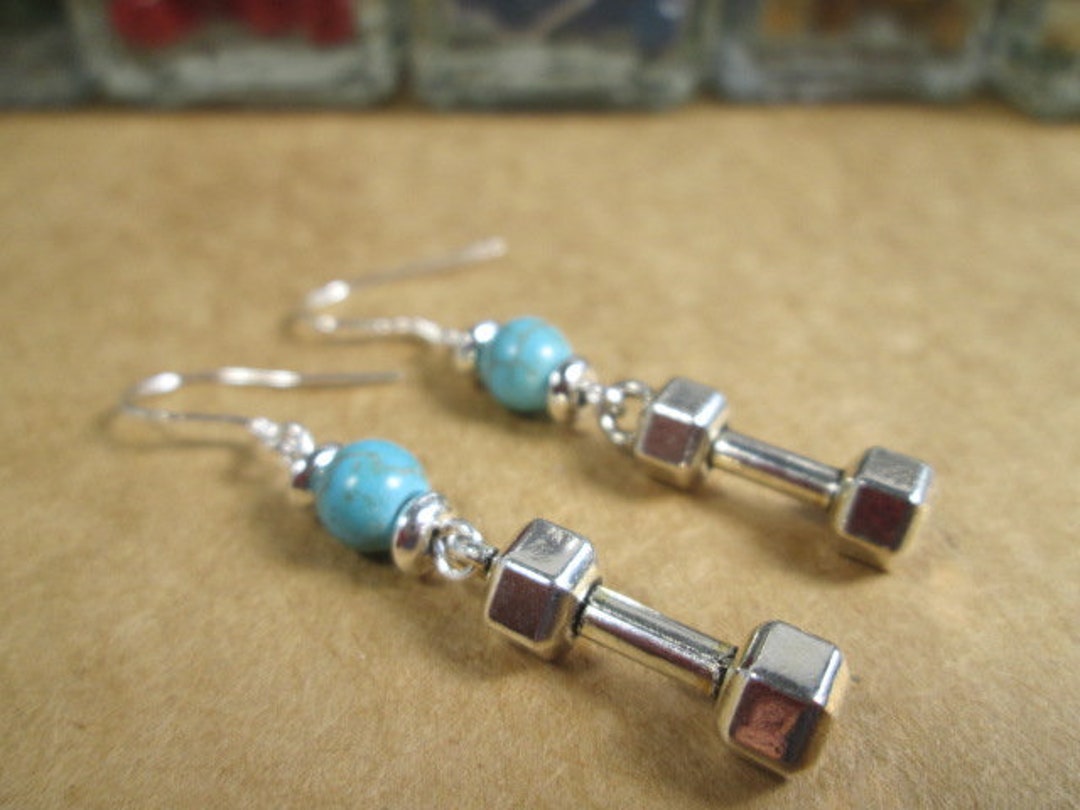 Dumbbell Barbell Earrings, Bodybuilder Gift, Bodybuilding Jewelry ...