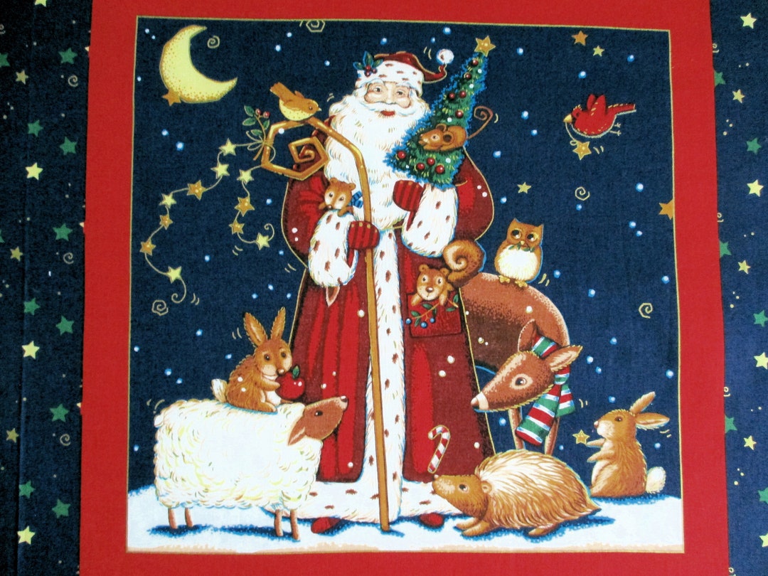 SANTA PANEL of 4 Quilting Blocks - Etsy