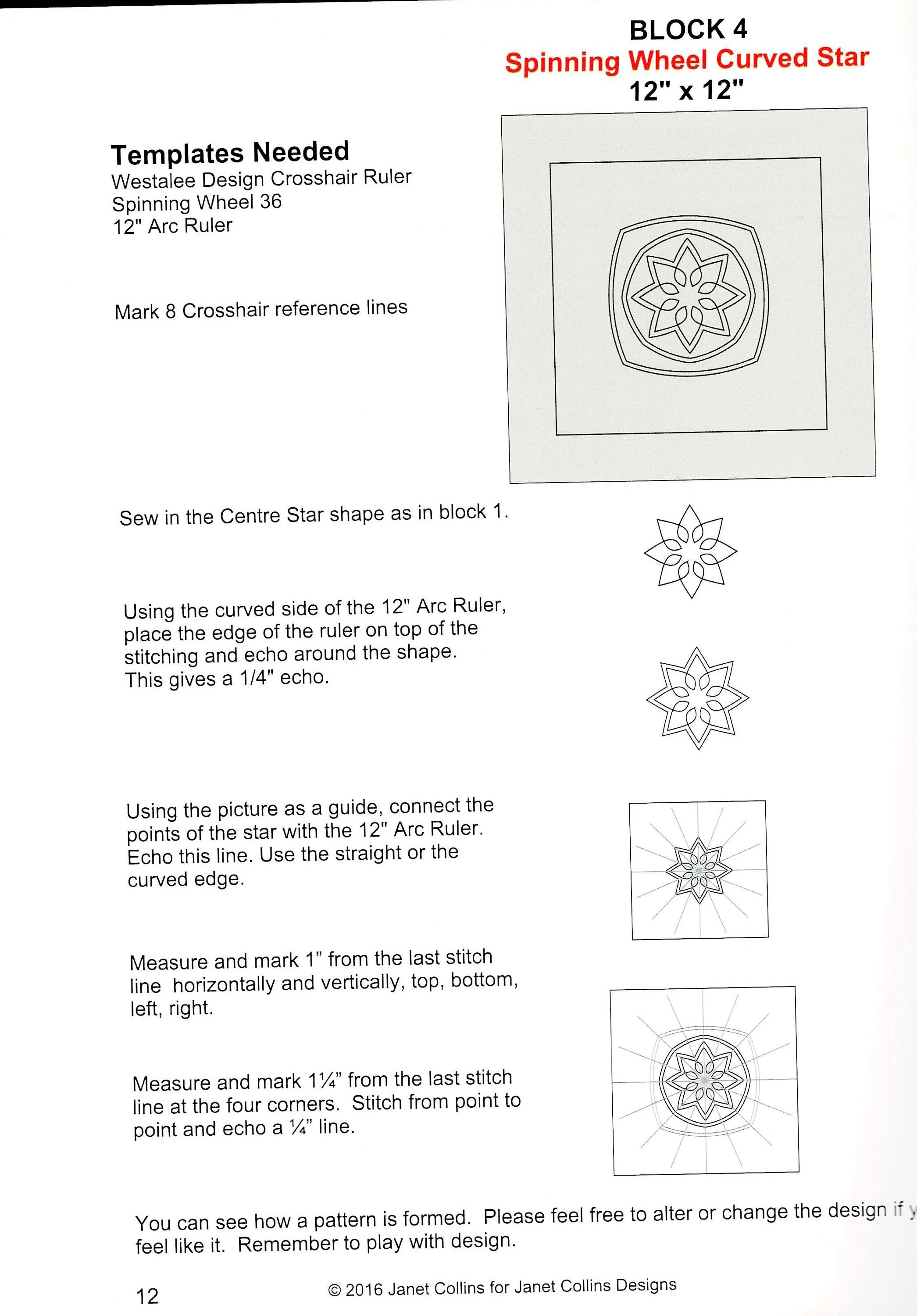 JANET COLLINS Ruler Quilt Design Book, Use With Westalee Design ...