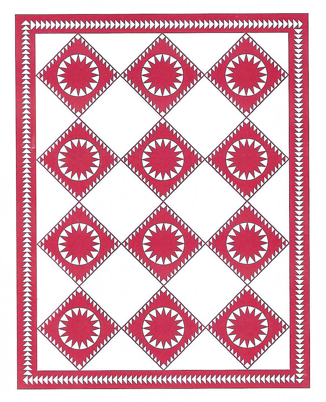 SHENANDOAH SUNBURST QUILT Pattern for Paper Piecing and Applique - Etsy
