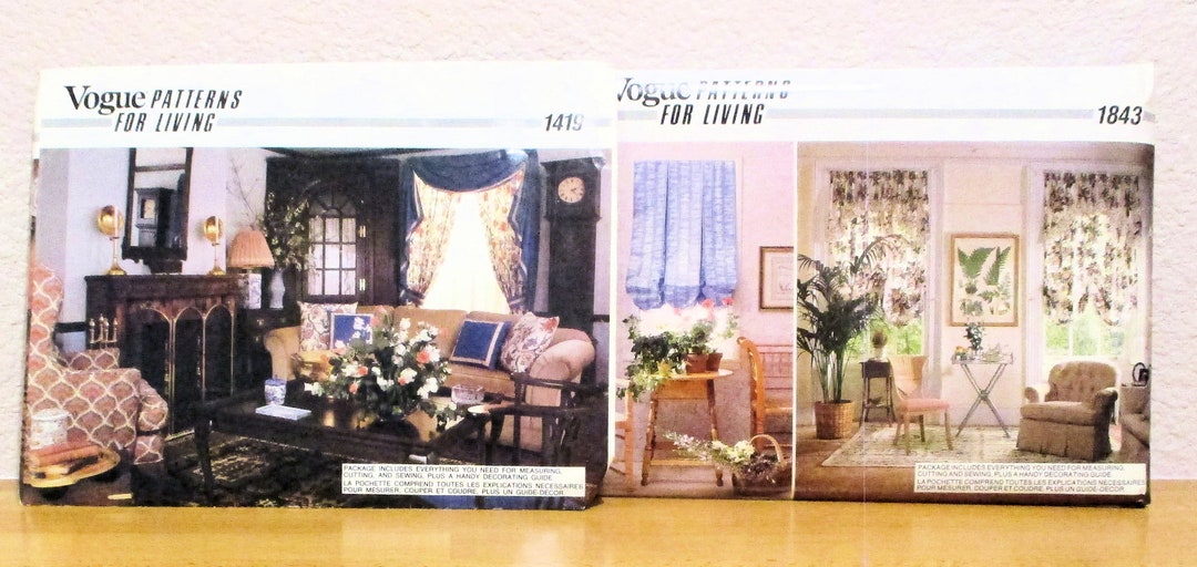 PATTERNS for LIVING, VOGUE Home Decorating Patterns, Lot of 2 - Etsy