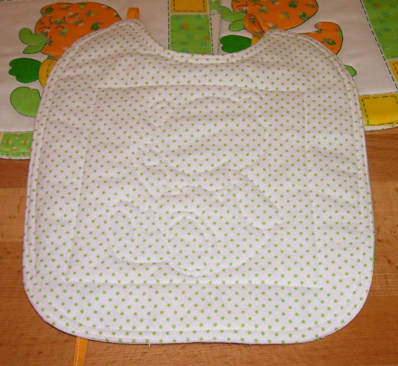 BABY BIBS, Ducky, Teddy Bear and Hand Embroidered Flowers, Lot of 3 ...