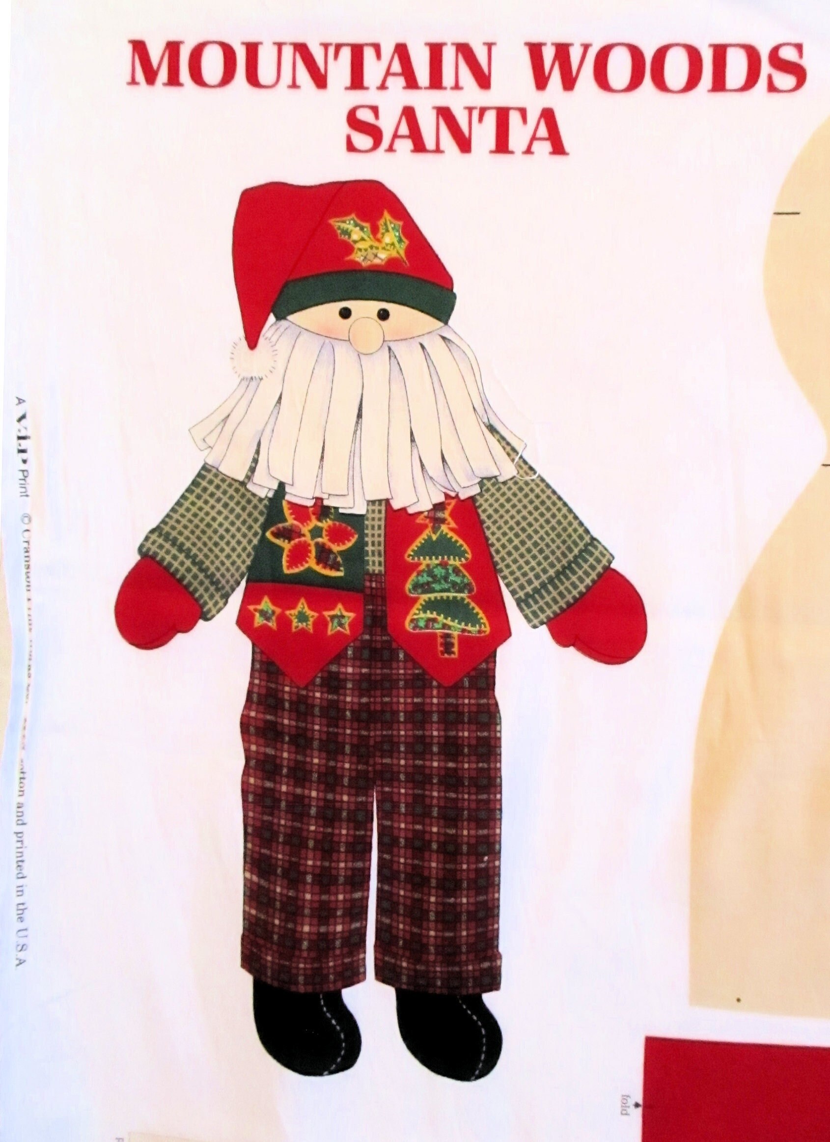Mountain Woods SANTA Cut and Sew Panel - Etsy