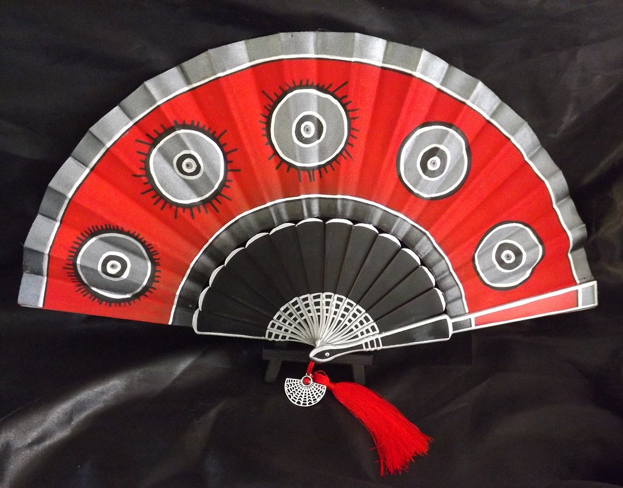 Hand Fan Unique Samurai Hand Painted Fan Gift Party | Etsy
