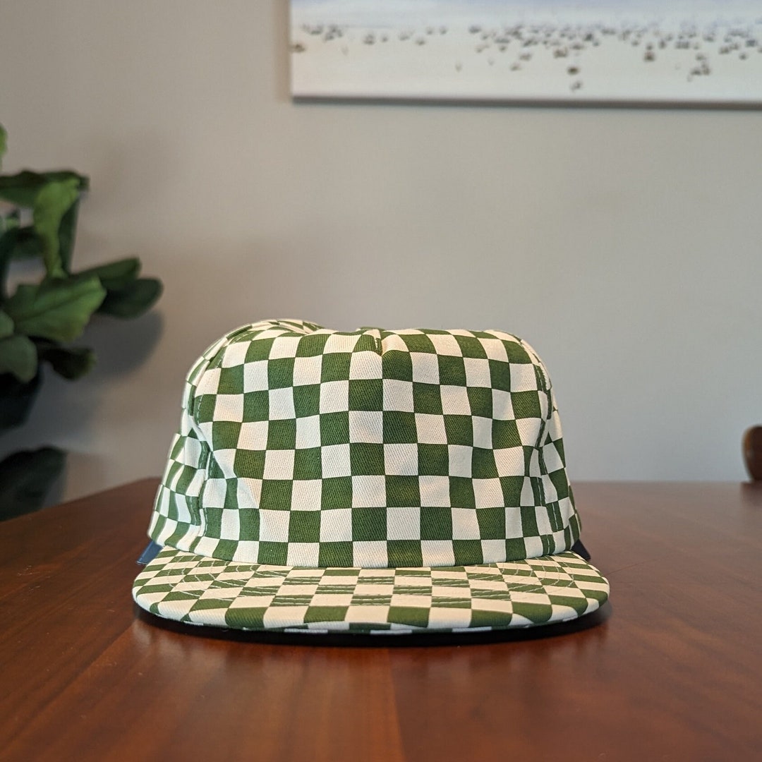 Green Checker Board Hat (SB) - Etsy