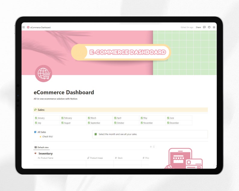 Notion Dashboard for Ecommerce, Notion Template for Business, Sales ...