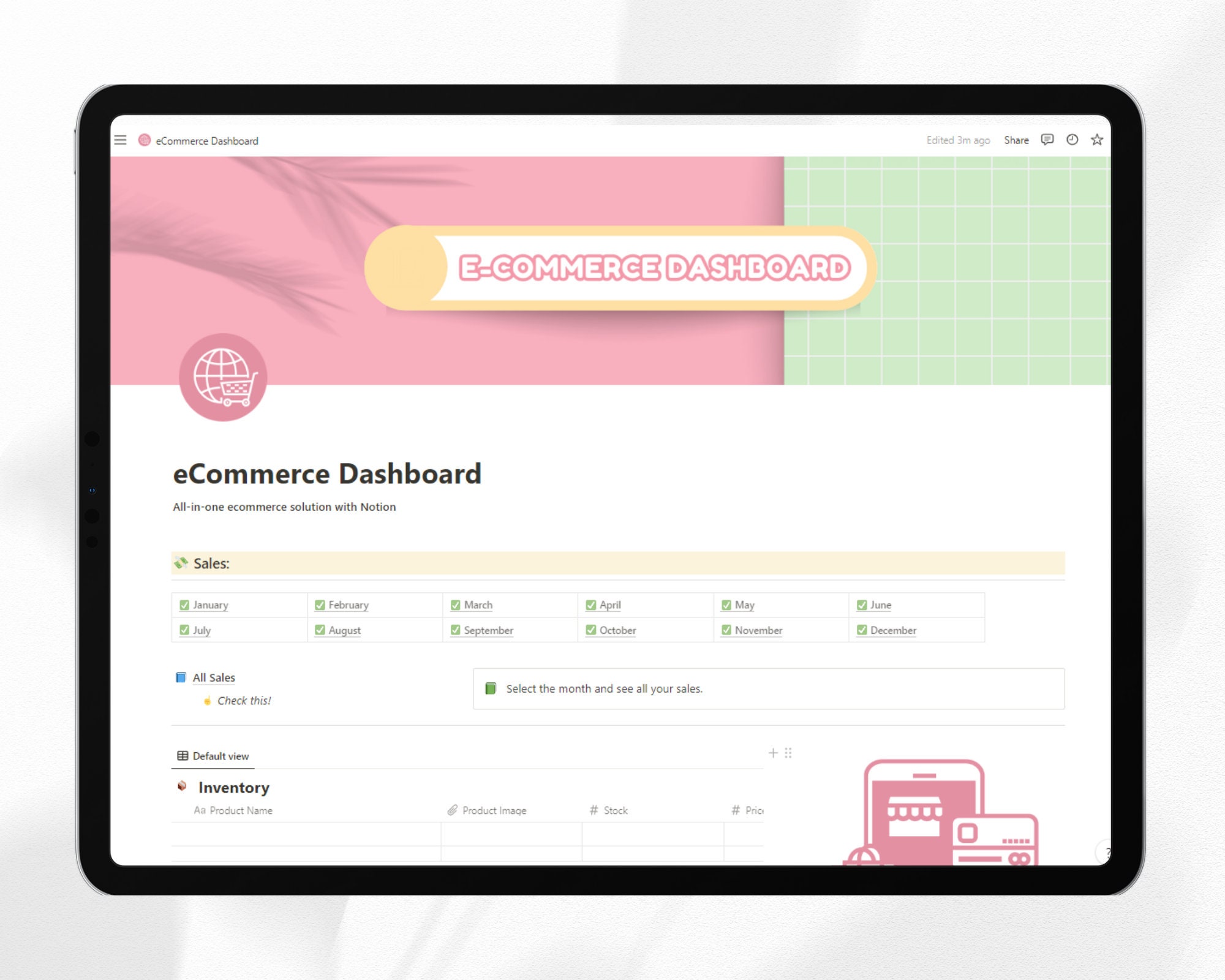 Notion Dashboard for Ecommerce, Notion Template for Business, Sales ...