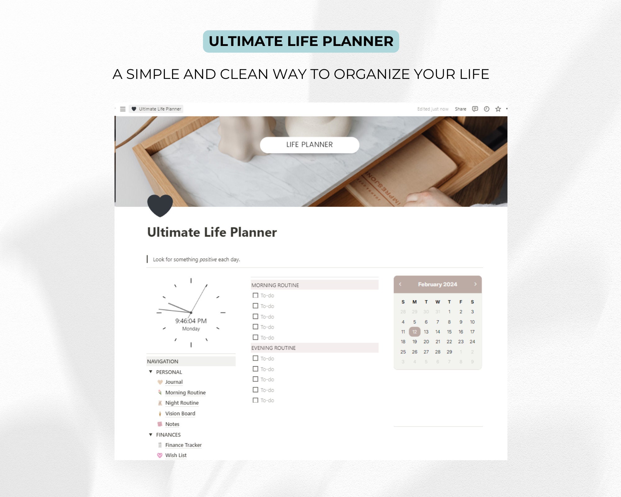 2024 All in One Notion Template Dashboard, Notion Ultimate Life Planner ...