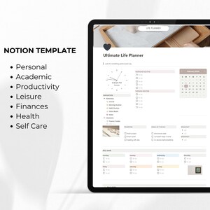 2024 All in One Notion Template Dashboard, Notion Ultimate Life Planner ...