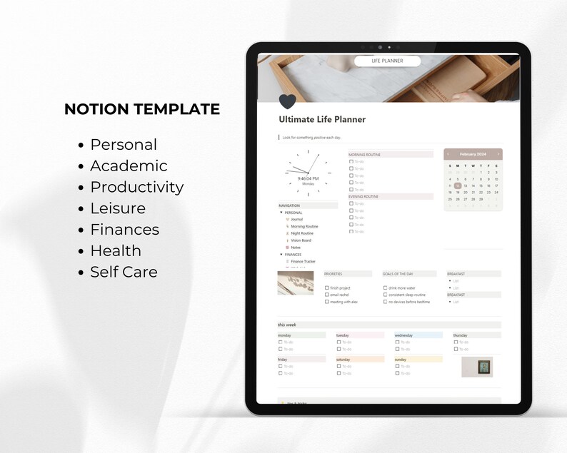 2024 All in One Notion Template Dashboard, Notion Ultimate Life Planner, Notion That Girl ...
