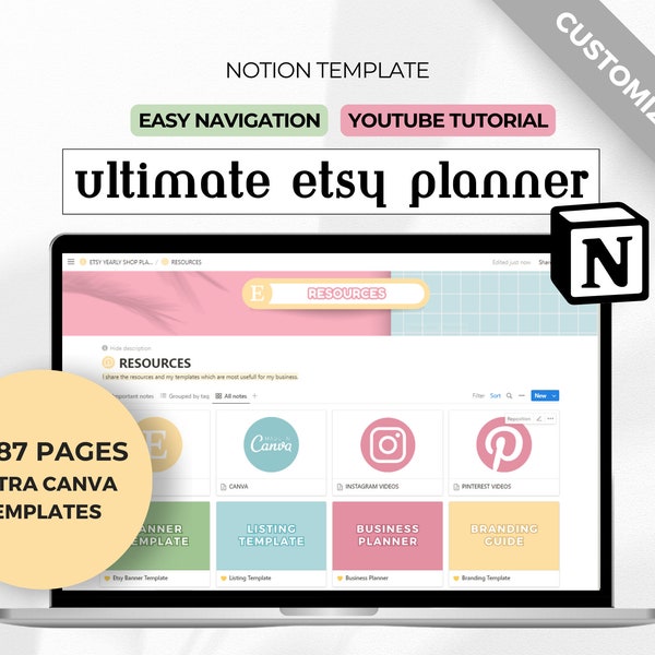 Notion Template Business Dashboard - Etsy