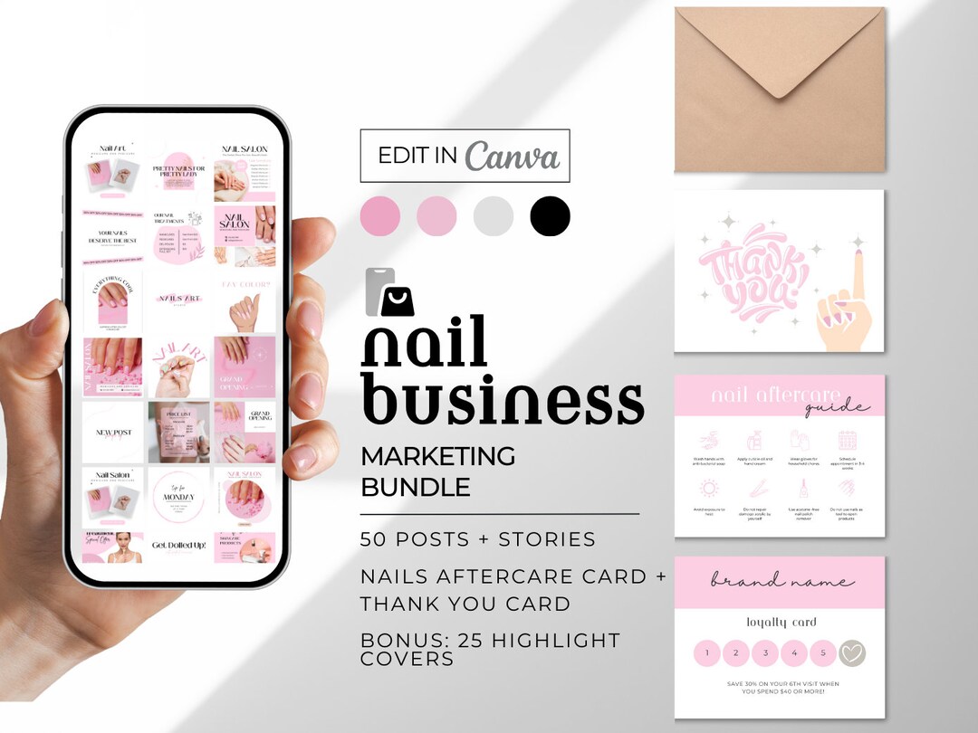 Customizable Nail Tech Marketing Bundle - Etsy