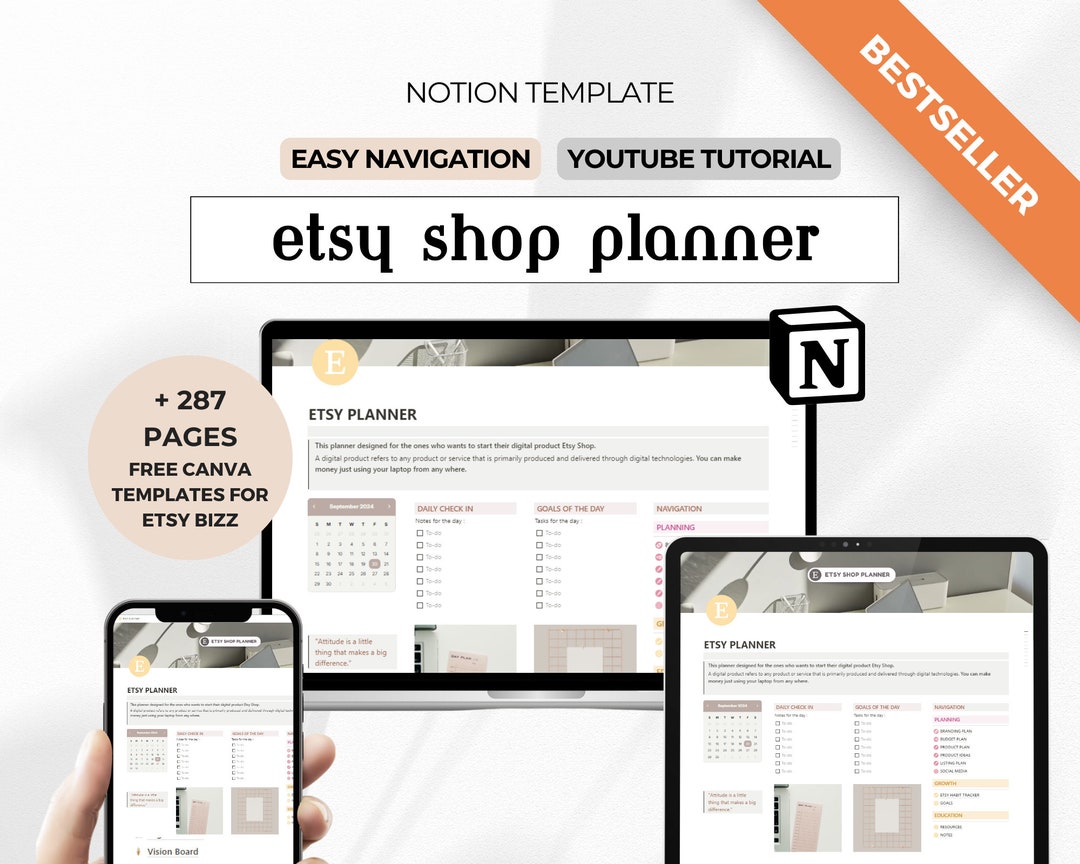 Notion Template Etsy Shop Planner, Notion Business Planner, Etsy Seller ...