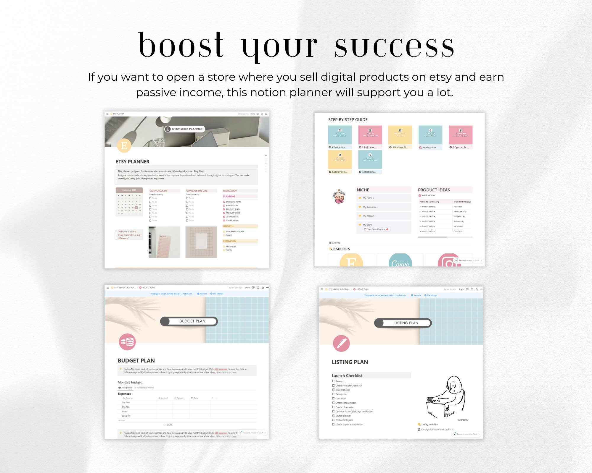 Notion Template Etsy Shop Planner, Notion Business Planner, Etsy Seller ...