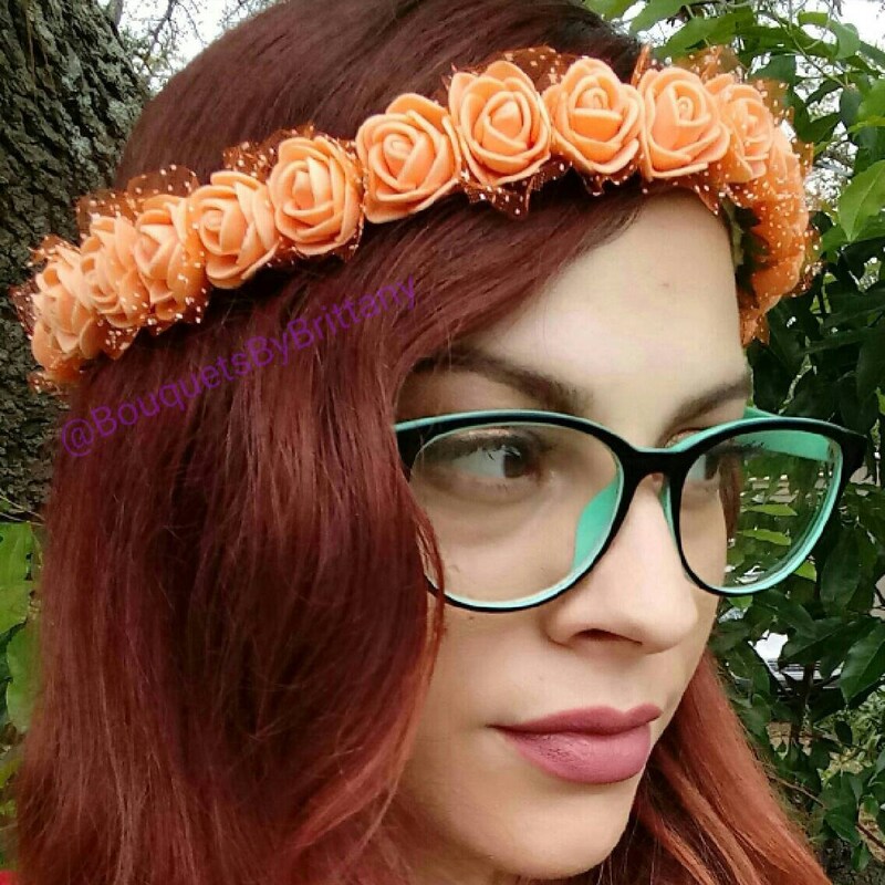 Orange Flower Crown - Etsy