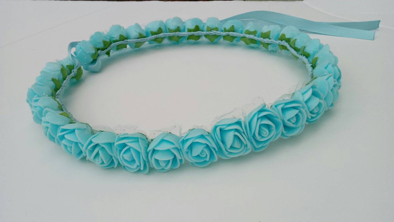 Light Blue Flower Crown Boy Baby Shower Crown Light Blue - Etsy