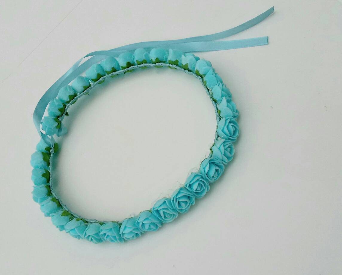 Light Blue Flower Crown Boy Baby Shower Crown Light Blue - Etsy