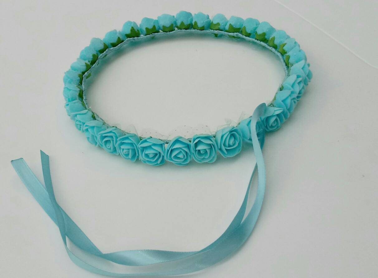 Light Blue Flower Crown Boy Baby Shower Crown Light Blue - Etsy