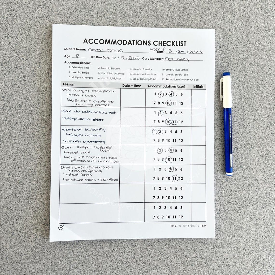 Accommodations Checklist Data Notepad | 50 Sheets - Etsy