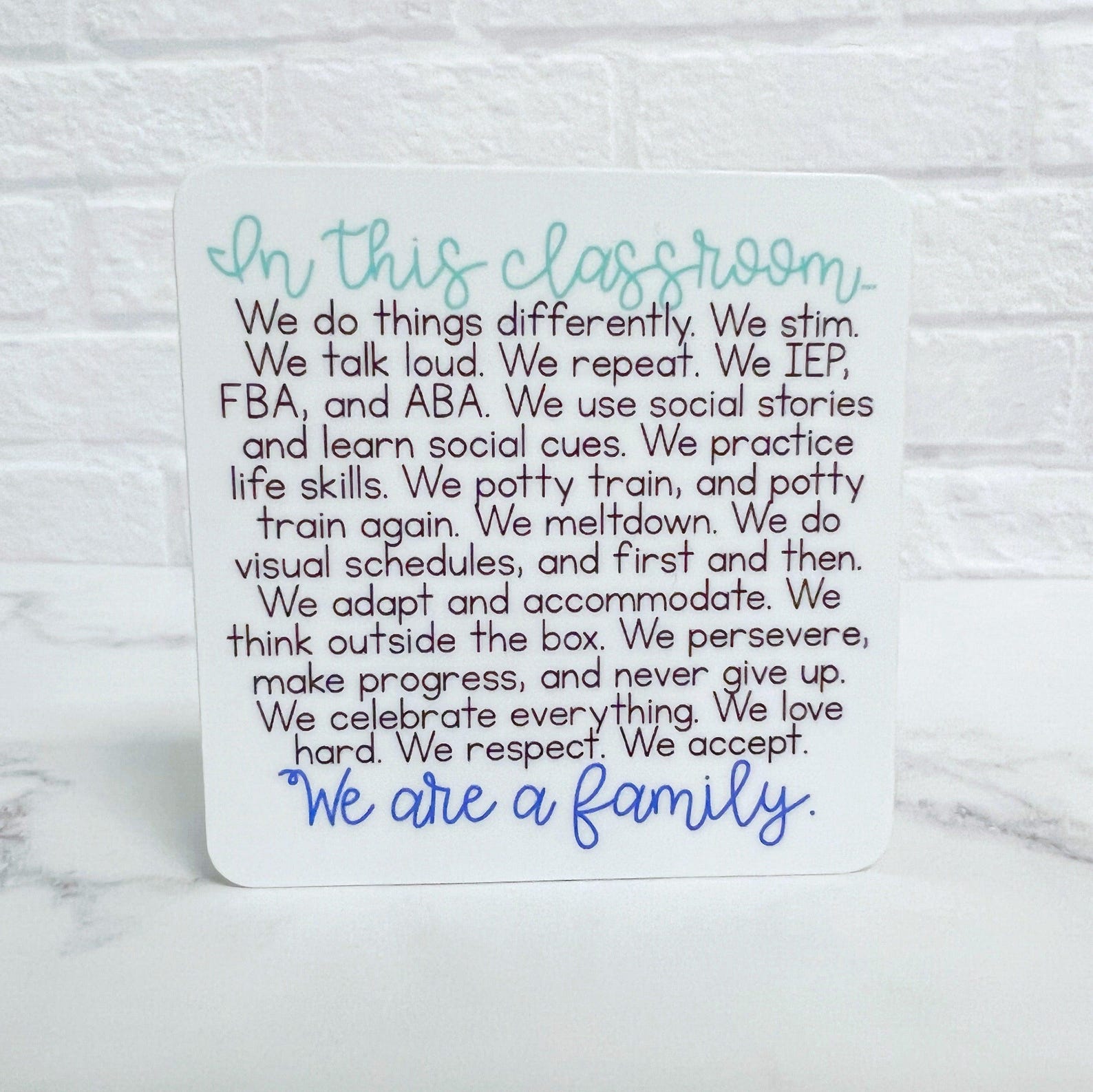 In This Classroom We Are Family Sticker | Teacher Sticker | Waterproof ...