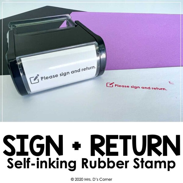 Please Sign and Return Stamp - Etsy