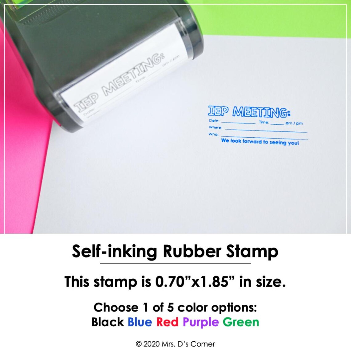 IEP Meeting Reminder Self-inking Rubber Stamp Mrs. D's Rubber Stamp ...